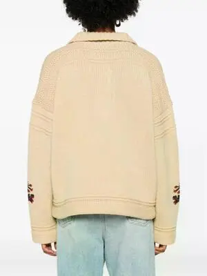 Etro Embroidered Lace-up Sweater - Neutrals