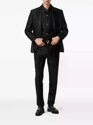 Versace Leopard-print Satin-lapel Blazer