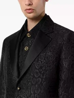 Versace Leopard-print Satin-lapel Blazer