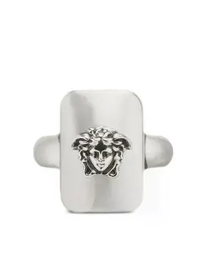 Versace Medusa-head Square Ring - Silver
