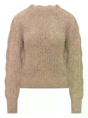 MARANT ETOILE Puff-sleeve Open-knit Sweater - Neutrals