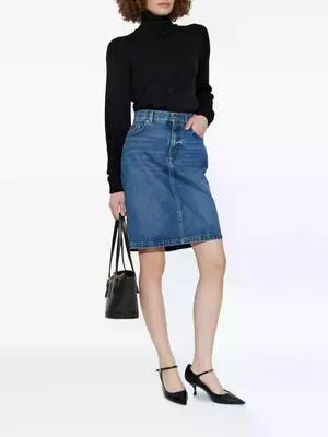 Dolce & Gabbana Logo-plaque Denim Mini Skirt