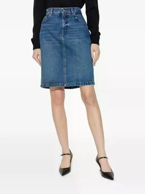 Dolce & Gabbana Logo-plaque Denim Mini Skirt