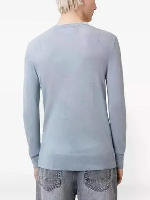 ALLSAINTS Logo-embroidered Crew-neck Sweater - Blue