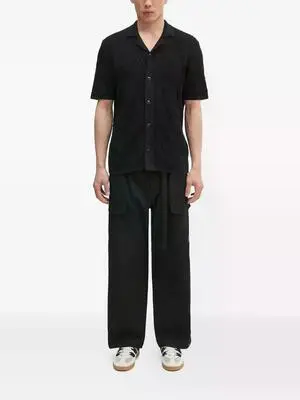 SAMSOE SAMSOE Textured Short-sleeve Shirt - Black