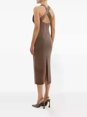 Rebecca Vallance Misha Cross-back Corset Midi Dress