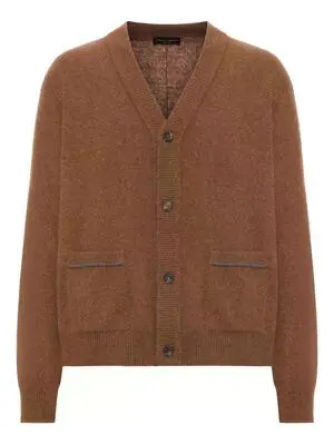 ROBERTO COLLINA Wool Buttoned Cardigan - Brown