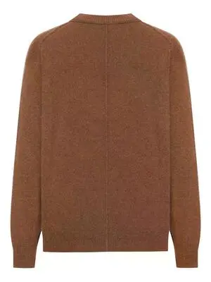 ROBERTO COLLINA Wool Buttoned Cardigan - Brown