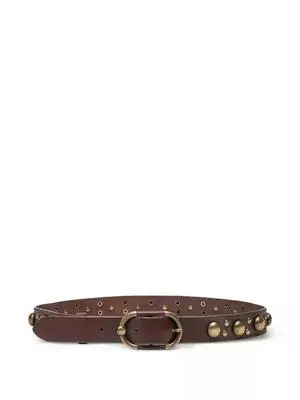 Pinko Studded Leather Belt - Brown