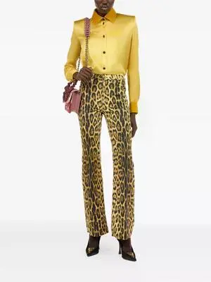 Roberto Cavalli Jaguar-print Flared Jeans