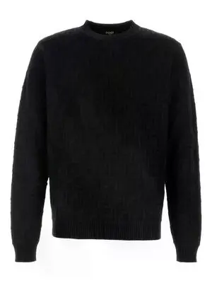 Fendi Ff-pattern Cotton Sweater - Black