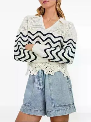 Rails Wave-pattern Crochet Top