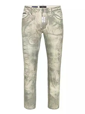 Philipp Plein Metallic-splatter Jeans
