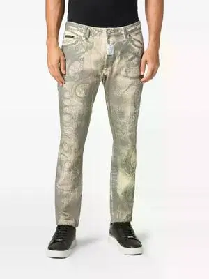 Philipp Plein Metallic-splatter Jeans