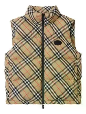 Burberry Check Puffer Gilet - Neutrals