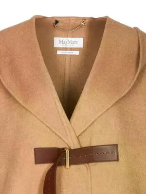 Max Mara Hooded Belted Camel Hair Cape