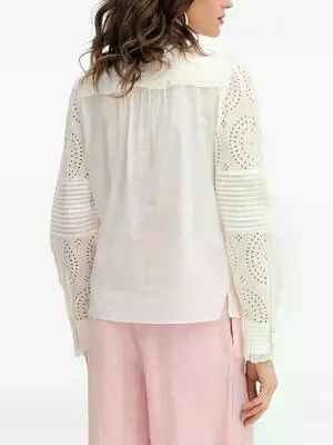 BOSS Eyelet-embroidered Pleated Blouse