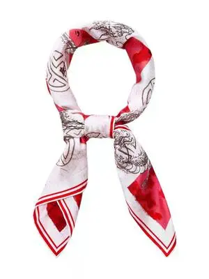 Shanghai Tang Dragon-arrow Silk Scarf - Red