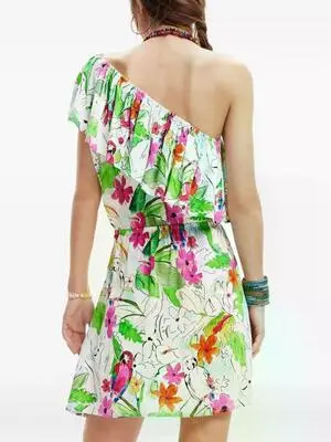 Desigual Ruffled One-shoulder Dress