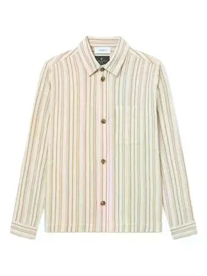 LES DEUX Stripe Long-sleeve Shirt Jacket