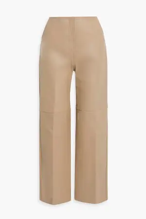 Women's Camel Leather Pants 