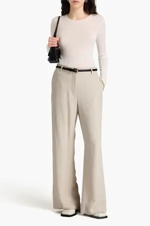 TOTEME Crepe Straight-leg Pants - Beige