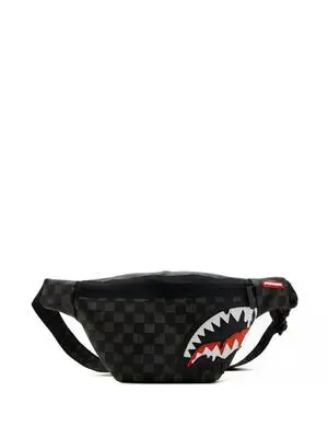 SPRAYGROUND Shark-face Checkered Belt Bag - Black