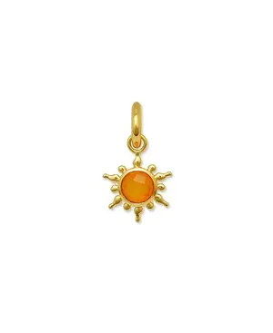 OTTOMAN HANDS Carnelian Sun Charm - Orange Gold