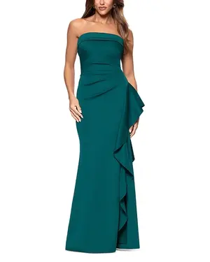 Aqua Strapless Evening Dresses