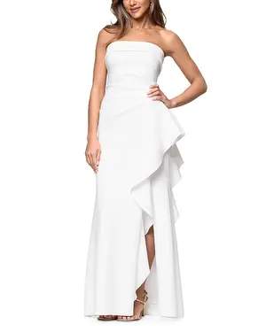 Aqua Scuba Strapless Gown - Ivory