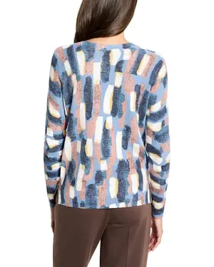 NIC+ZOE Brushstroke Waffle V-neck Sweater