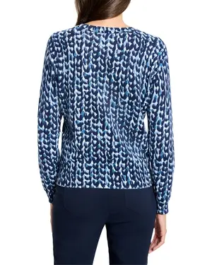 NIC+ZOE Knit Stitch Sweater - Blue Multi
