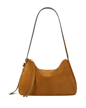 Suede Shoulder Bags with Zip Pockets