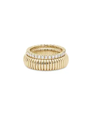 Shashi Striated Pave Ring