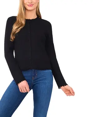 CECE DUPRAZ Button Front Sweater - Rich Black
