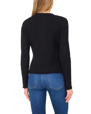 CECE DUPRAZ Button Front Sweater - Rich Black