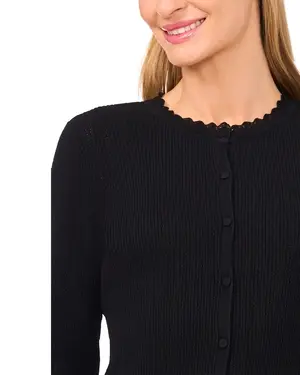 CECE DUPRAZ Button Front Sweater - Rich Black