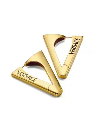 Versace Triangle Logo Earrings