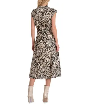 Elan Printed Cap Sleeve Dress