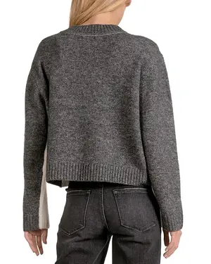 Elan Two Tone Mock Neck Sweater