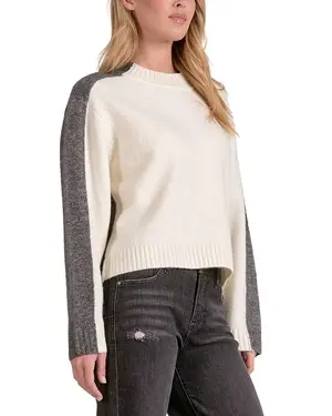 Elan Two Tone Mock Neck Sweater