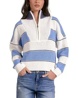 Elan Mock Neck Pullover Sweater - Light Blue