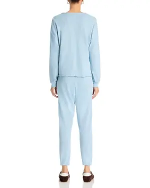 Aqua Avery Cropped Sweatpants - Stormy Blue