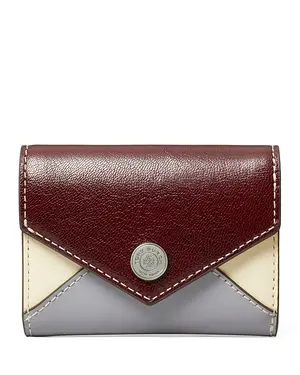 Tory Burch Leather Small Envelope Wallet - Dark Carmine