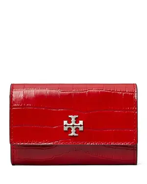 Tory Burch Kira Leather Flap Card Case - Red Sky