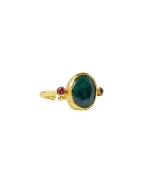 OTTOMAN HANDS Lucia Cocktail Ring - Green