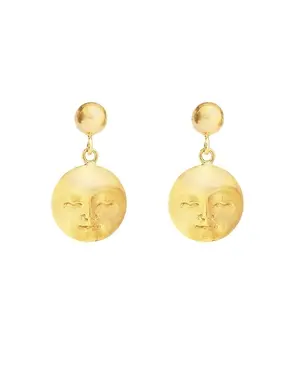 OTTOMAN HANDS Moon Face Drop Earrings - Gold