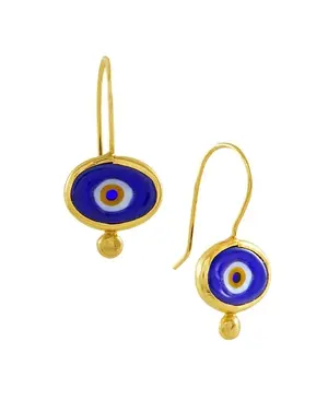 OTTOMAN HANDS Alara Evil Eye Drop Earrings - Gold