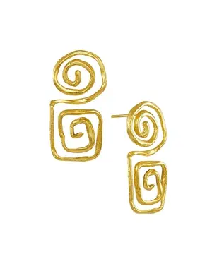 OTTOMAN HANDS Megara Geometric Spiral Stud Earrings - Gold