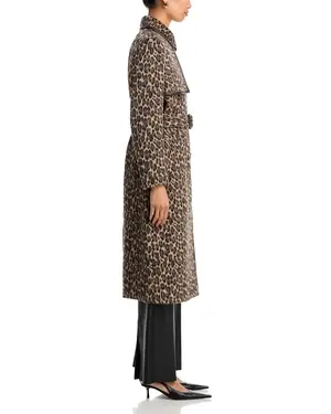 Mackage Long Wool Coat With Leather Trim